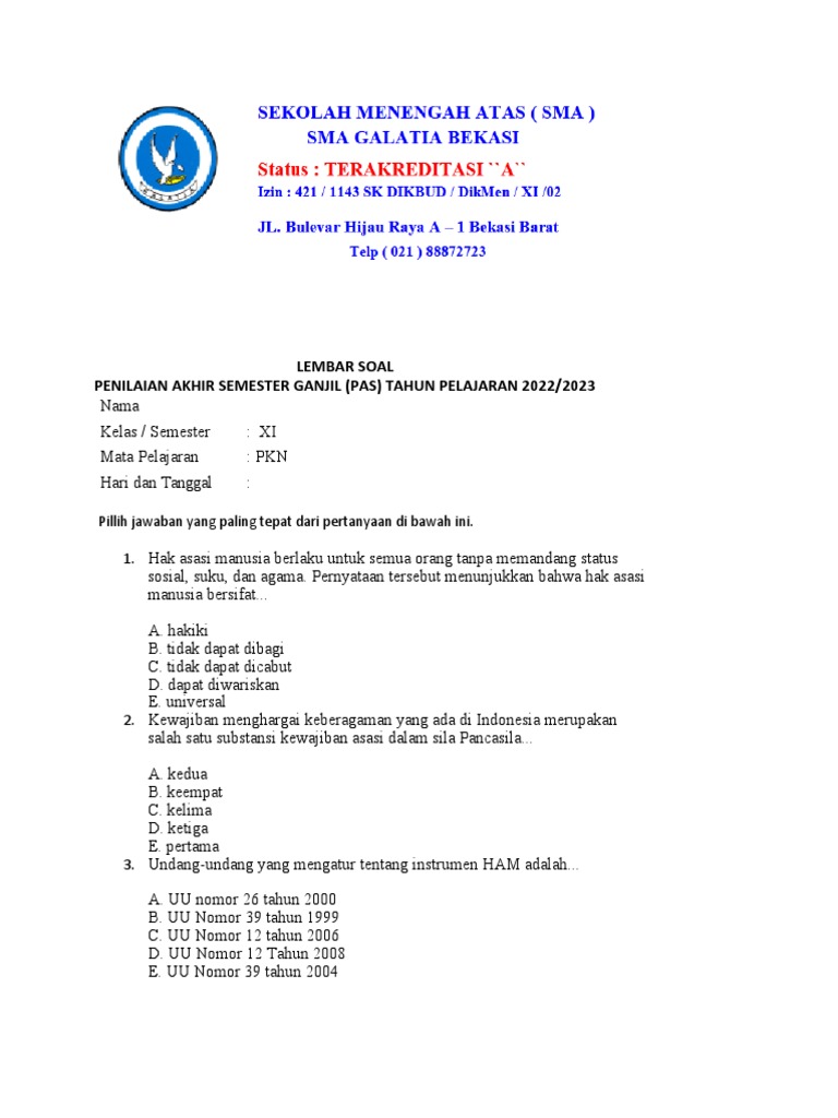 Pas PKN 11 | PDF | Ilmu Sosial