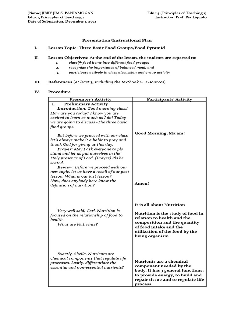 Teaching Three Basic Food Groups | PDF | Foods | Vegetables