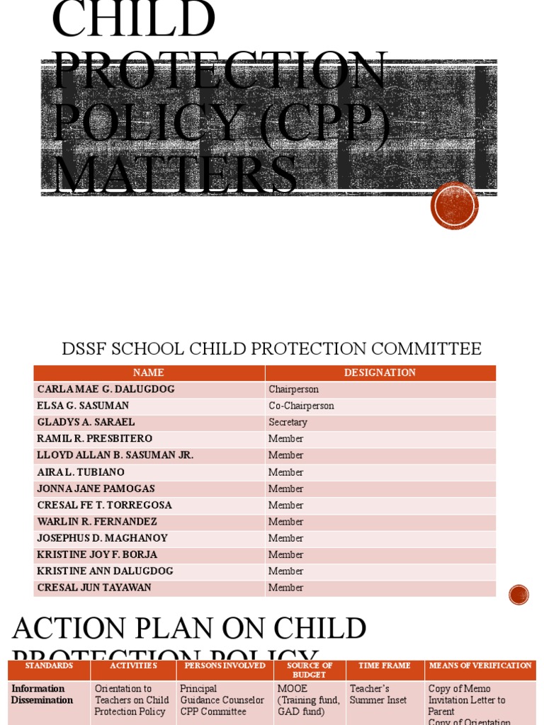 Child Protection Policy Action Plan | PDF | Bullying | School Counselor