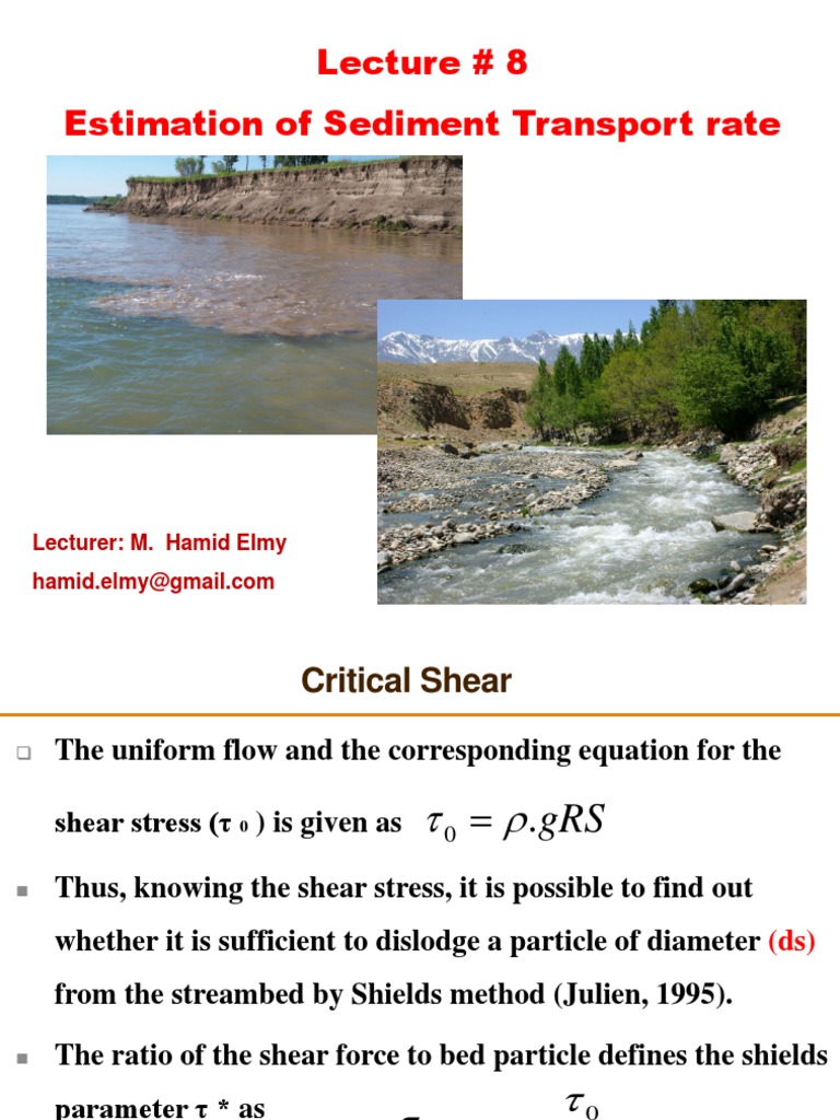 8-Sediment Transport Rate 1 PDF | PDF | Sediment | Discharge (Hydrology)