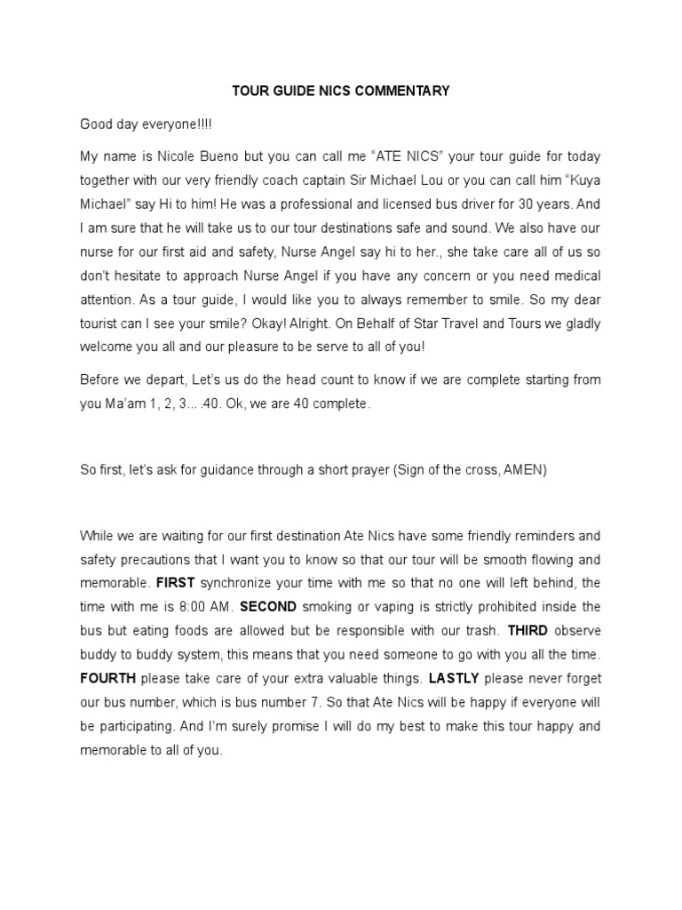 Tour-Guide-Nics-Commentary | PDF