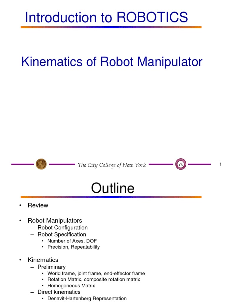 Introduction To ROBOTICS: Kinematics of Robot Manipulator | Download Free PDF | Robotics | Robot