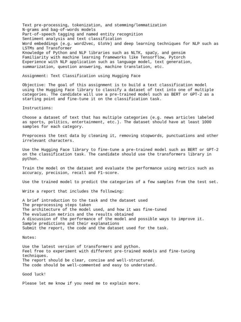 Text Classification Using Hugging Face | PDF