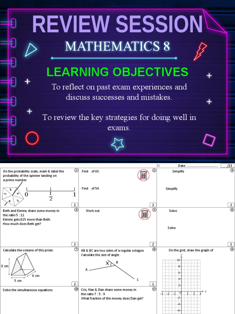 Mathematics 8: Learning Objectives | PDF | Ratio | Mathematical Objects