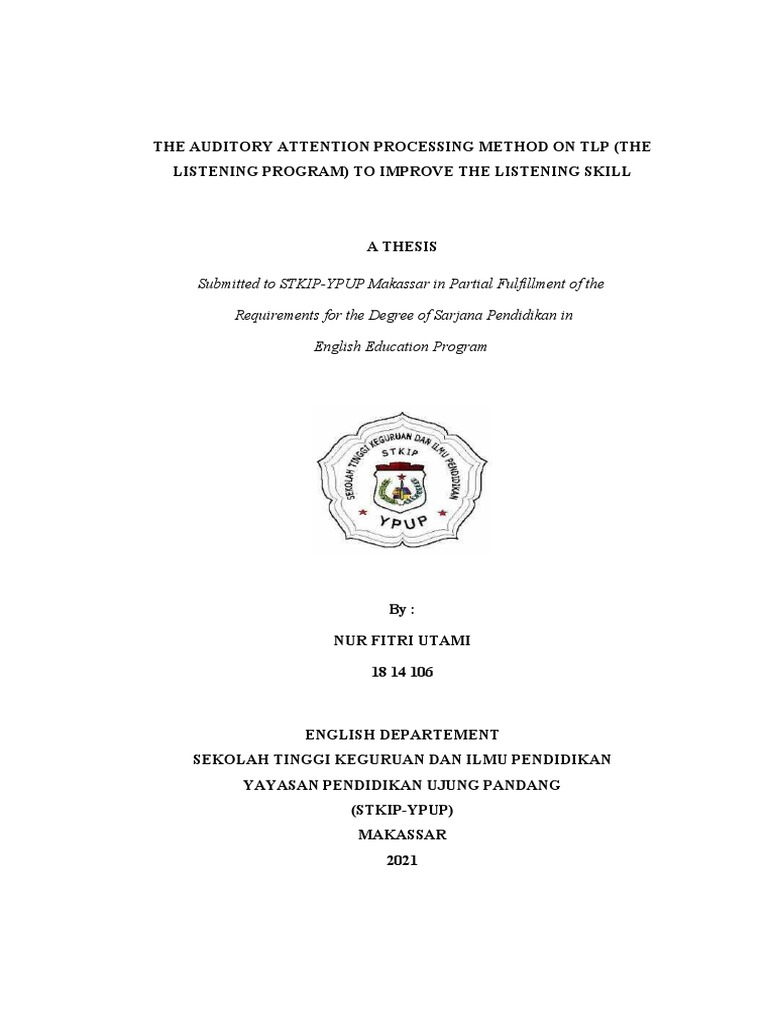 Skripsi Nur Fitri Utami | PDF | Attention | Perception