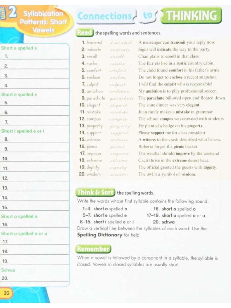 Spelling 7th Unit 2 | PDF