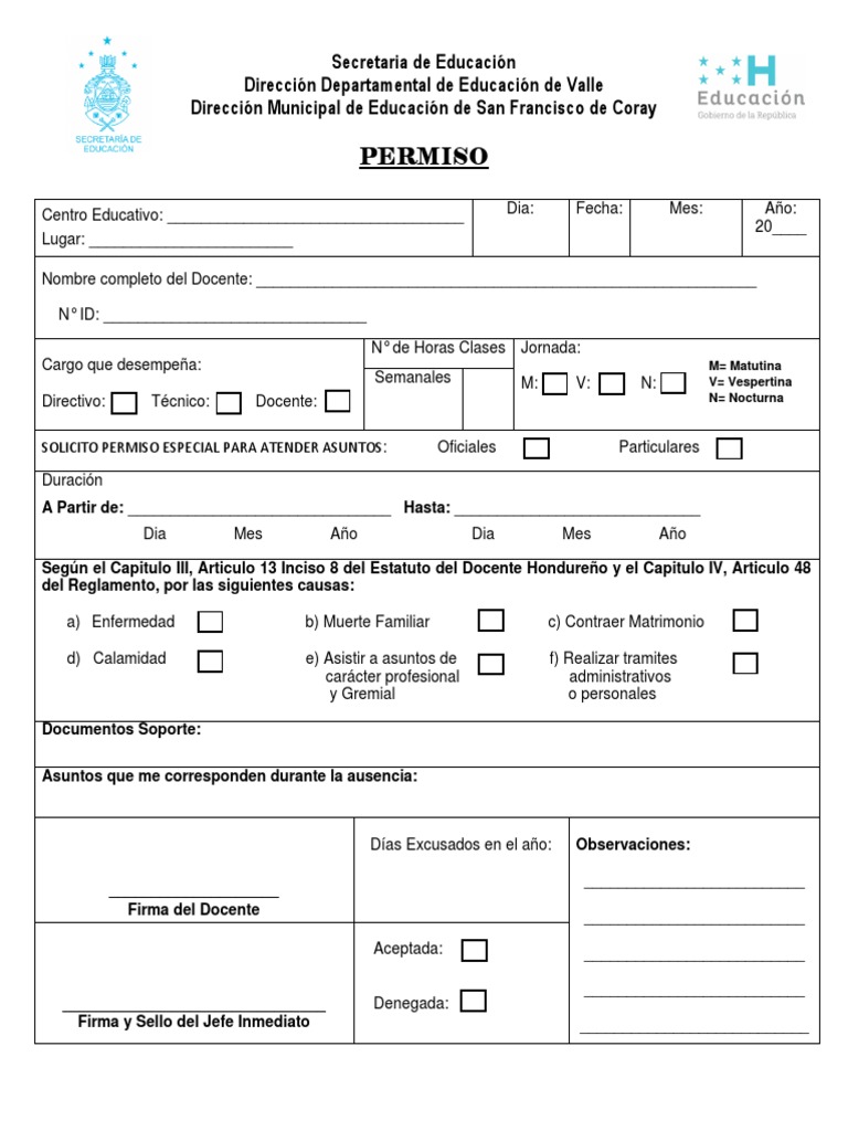 Formato de Permiso PDF | PDF | Gobierno