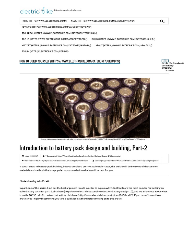 Introduction To Battery Pack Design and Building, Part-2 PDF | Download ...