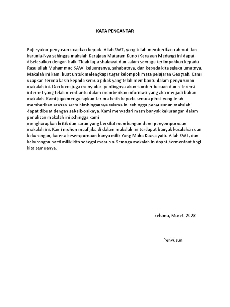 Kata Pengantar | PDF