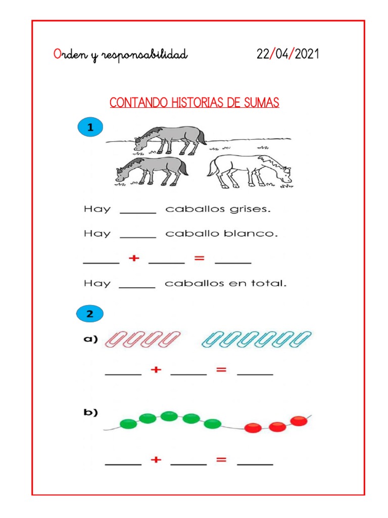 Contando Historias de Sumas | PDF