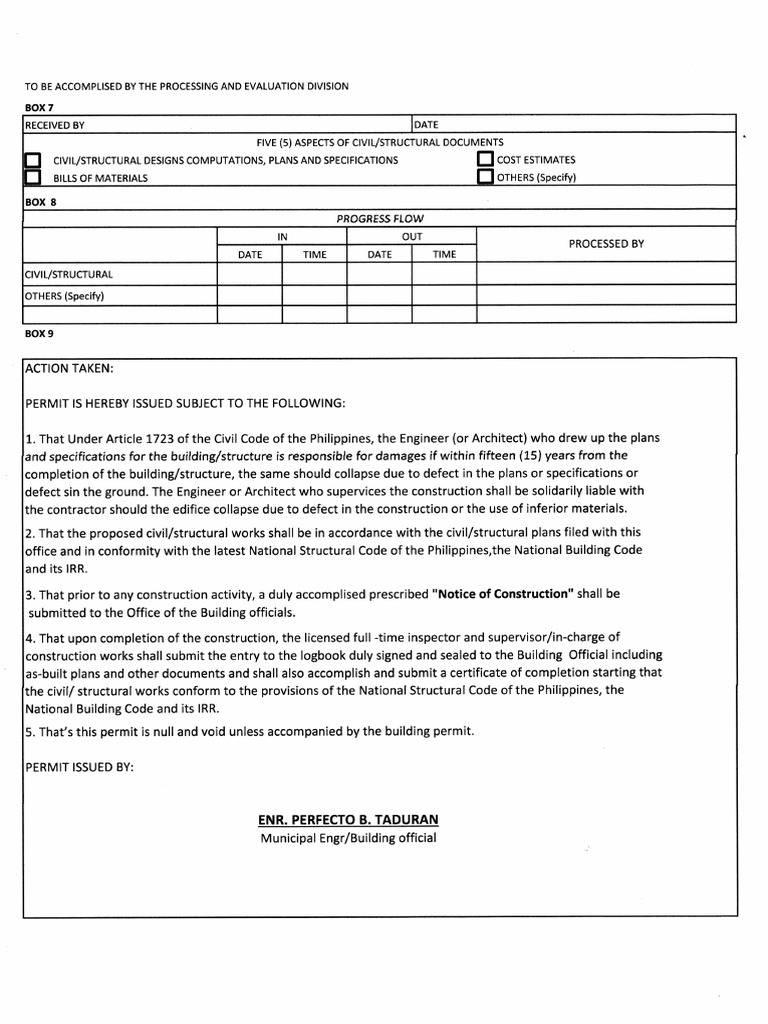 A-Civil-Structural Permit Form02 PDF | PDF