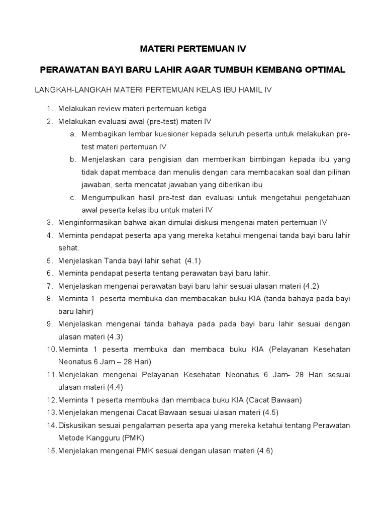 Kelas Ibu Hamil MATERI PERTEMUAN IV | PDF Kelas Ibu Hamil MATERI PERTEMUAN IV | PDF