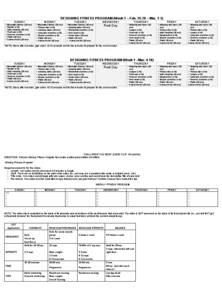 DESIGNING FITNESS PROGRAM - Updated | PDF | Strength Training | Hobbies