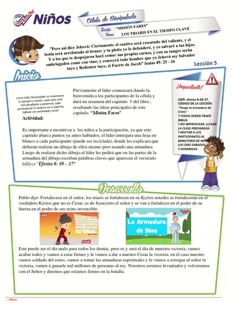 Lección 5 Los Triaris En El Tiempo Clave Min Niños Ccn 2022 Cd S1 Pdf