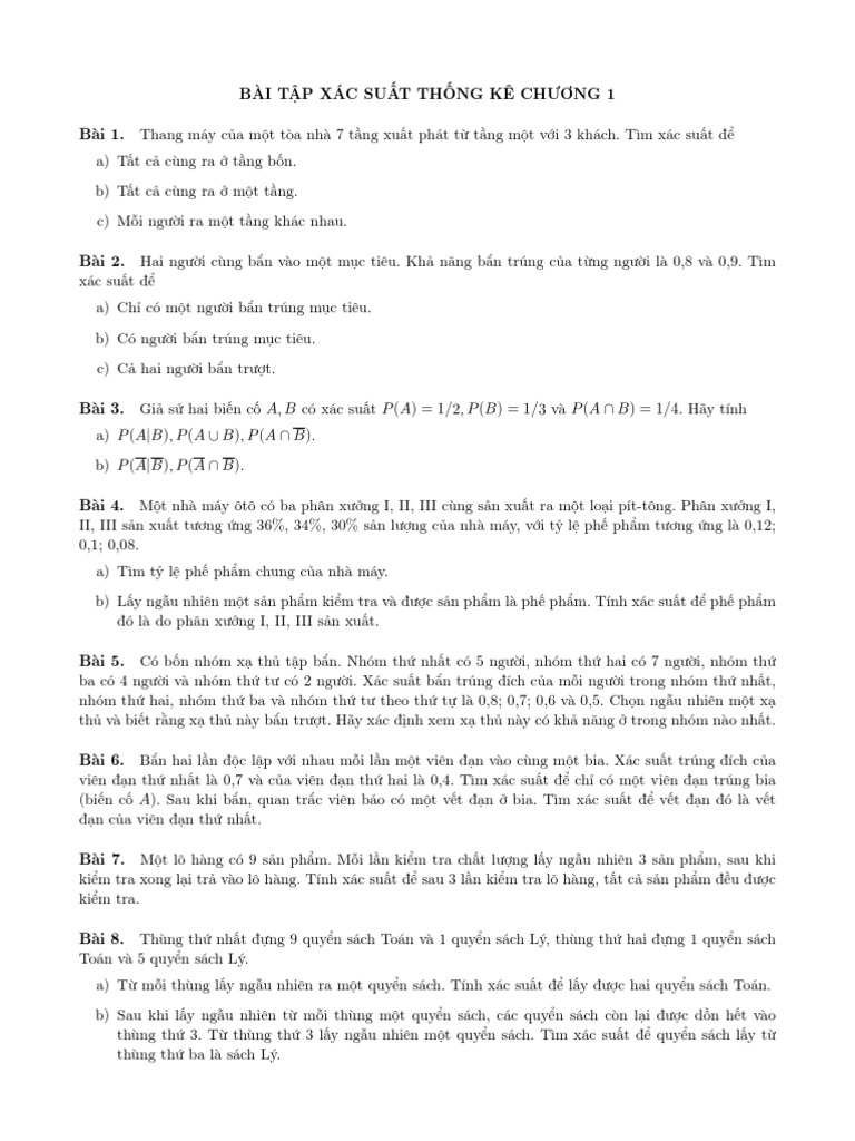 Bai Tap Chuong 1 | PDF