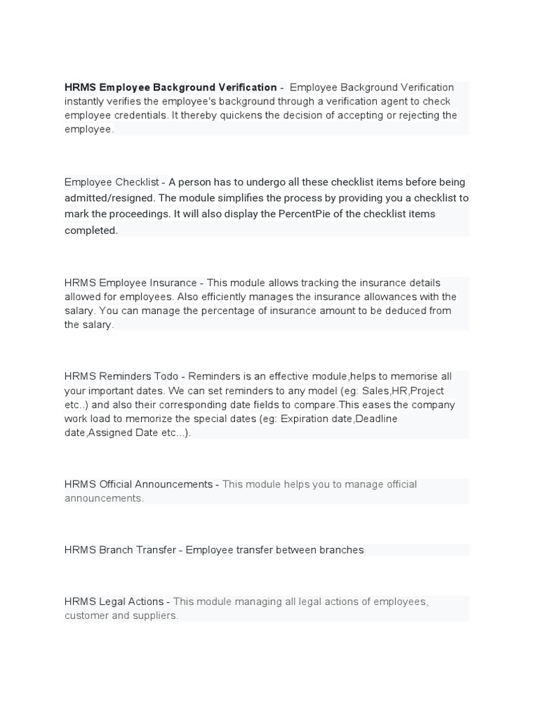 HRMS Modules | PDF | Business | Computing