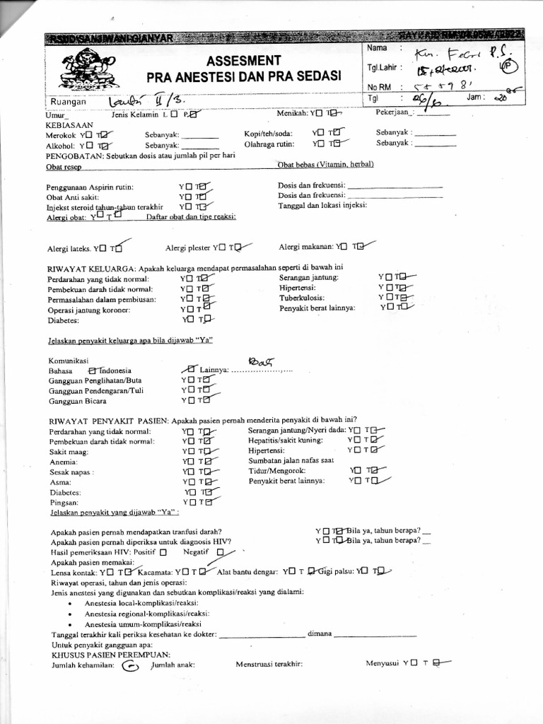2-Pengkajian Pra Sedasi Dan Anestesi | PDF