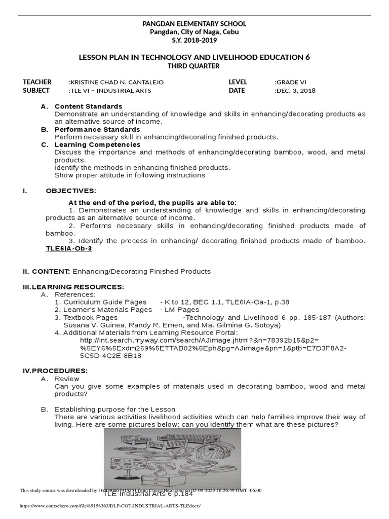 DLP Cot Industrial Arts Tle | Download Free PDF | Varnish | Paint