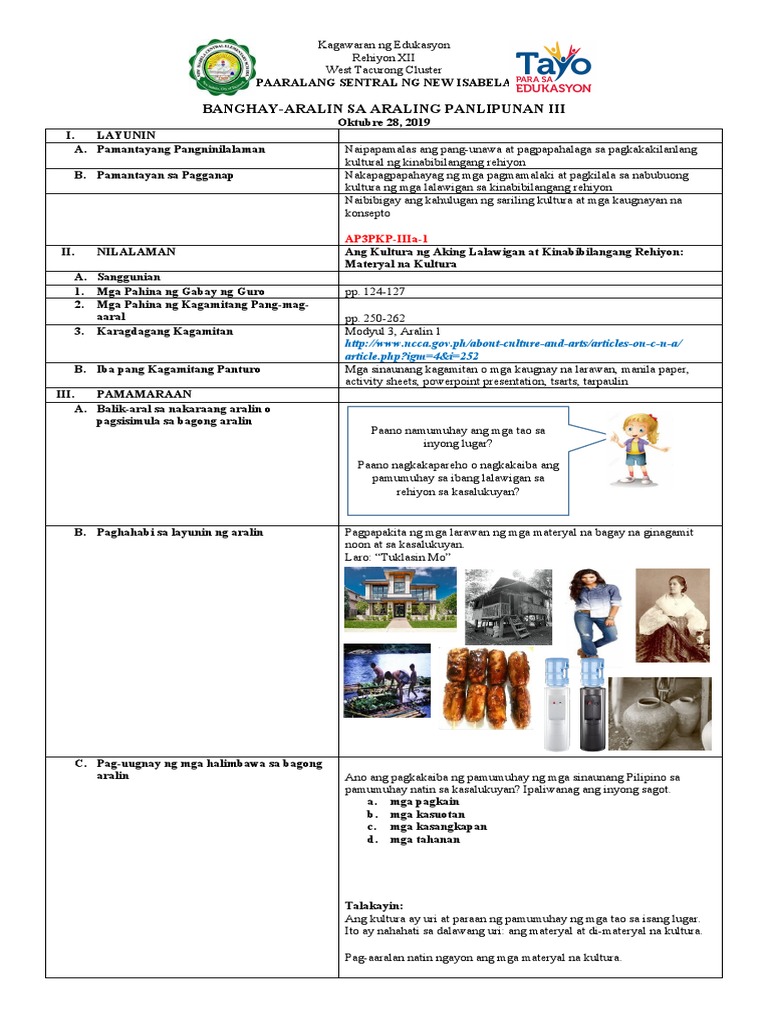 COT - AP Materyal Na Kultura 3rd Quarter | PDF