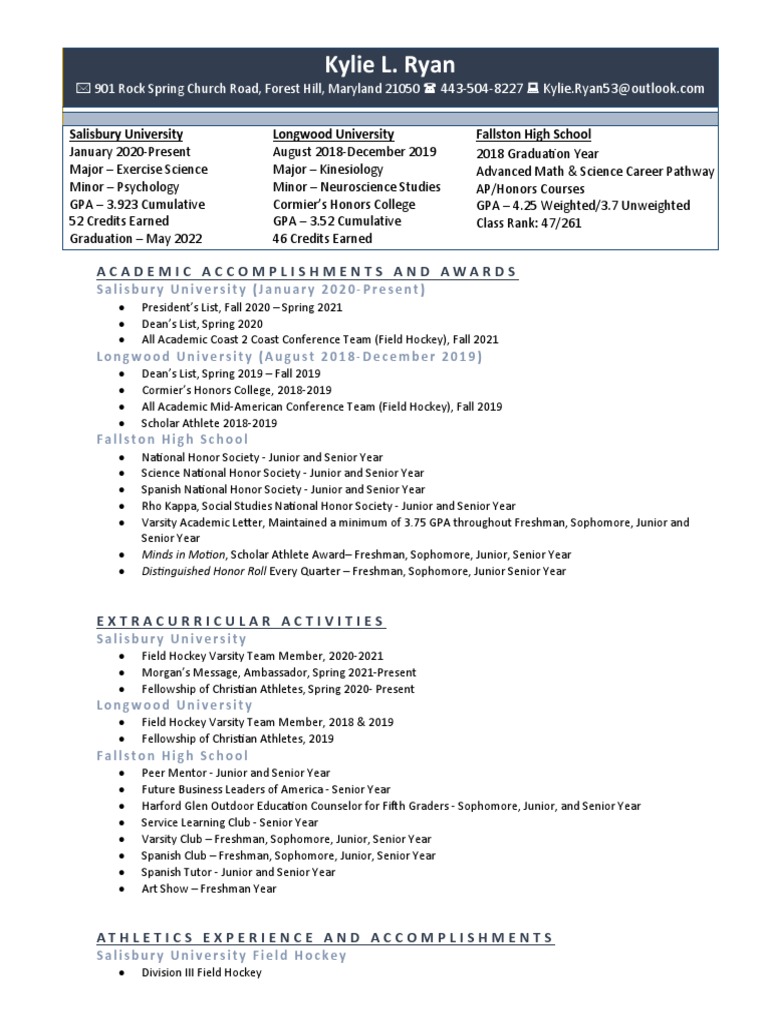 Kylie L. Ryan Resume 2021 | PDF
