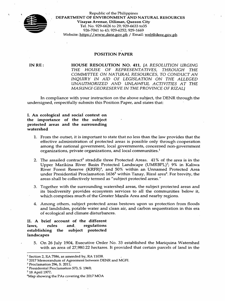 Position Paper on Masungi Georeserve Issues | PDF | Protected Area ...