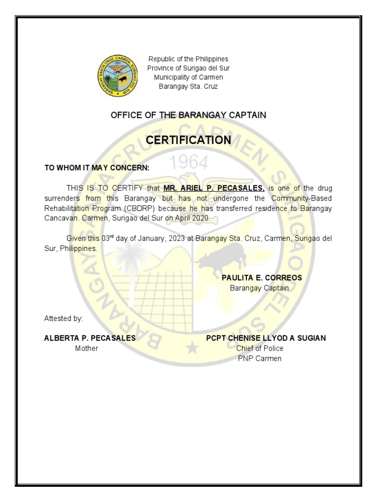 Pwuds Certification | PDF | Government | Crimes