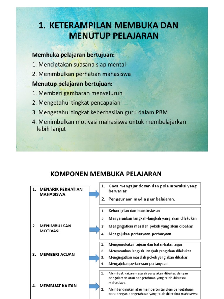 Keterampilan Dasar Mengajar PDF | PDF