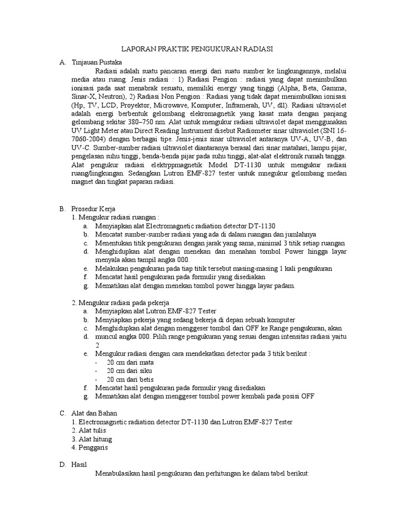 Laprak Radiasi | PDF