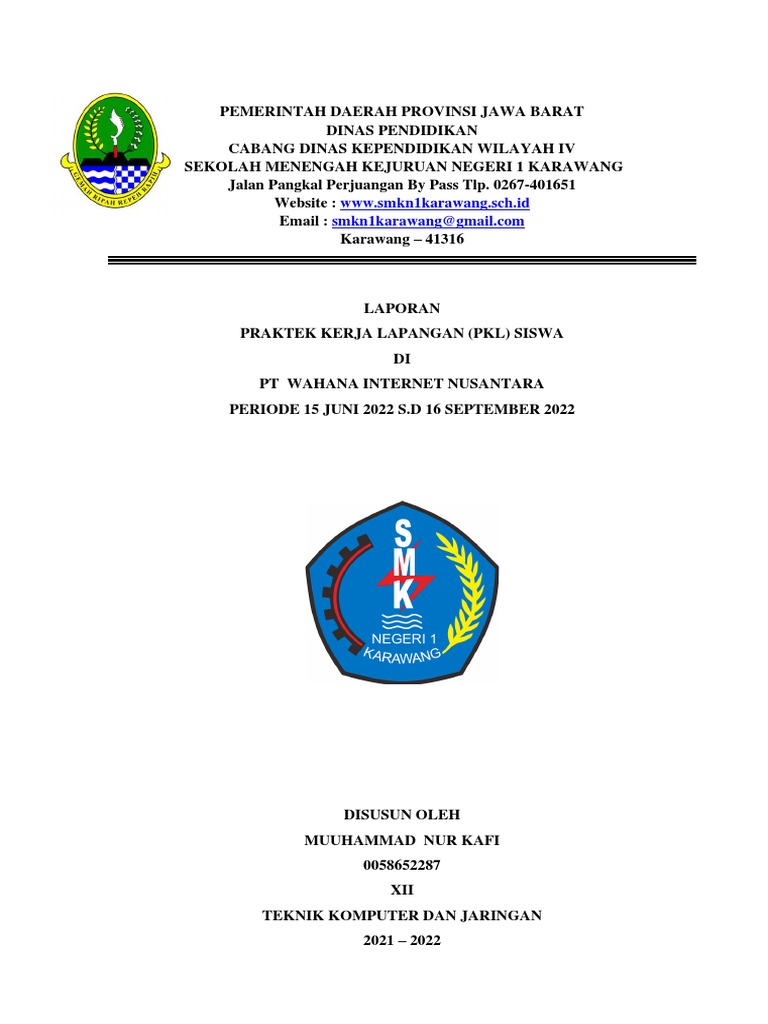 NEW 3 Laporan PKL MUHAMMAD NUR KAFI XII TKJ 1 | PDF