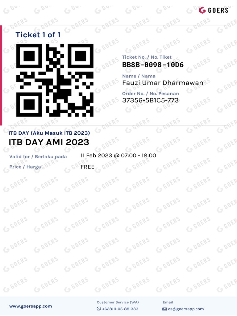 [Event Ticket] ITB DAY AMI 2023 - ITB DAY (Aku Masuk ITB 2023) - 1 37356-5B1C5-773.pdf | PDF