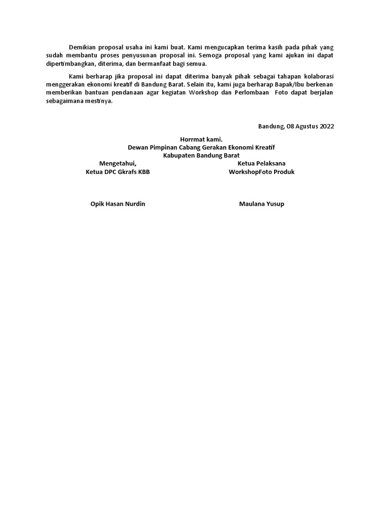 Penutup Proposal | PDF