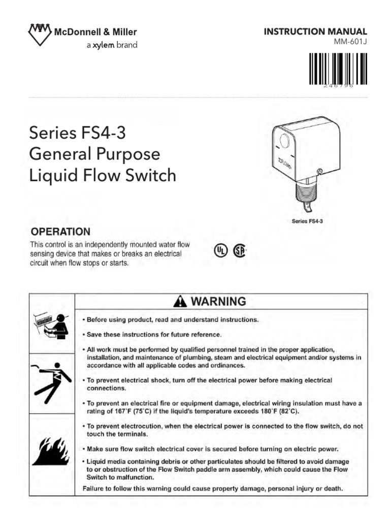 FS4-3 - Installation Instructions (MM-601J) | PDF | Switch | Implied Warranty