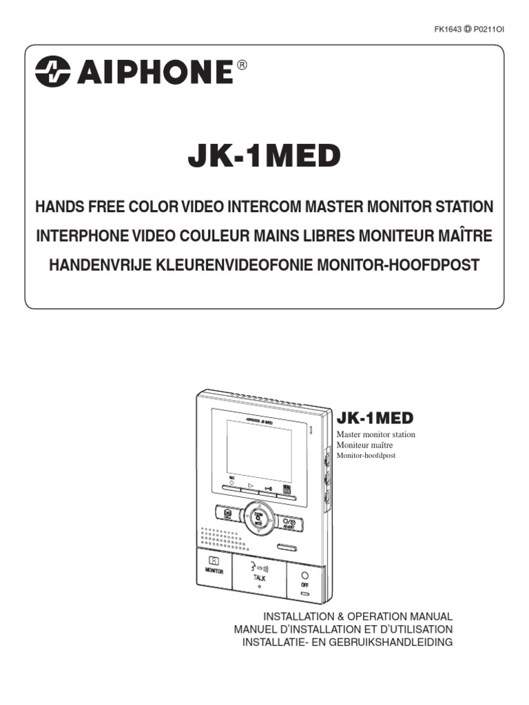EN JK 1MED Operation Manual Jul2011 | PDF | Computer Monitor | Power Supply
