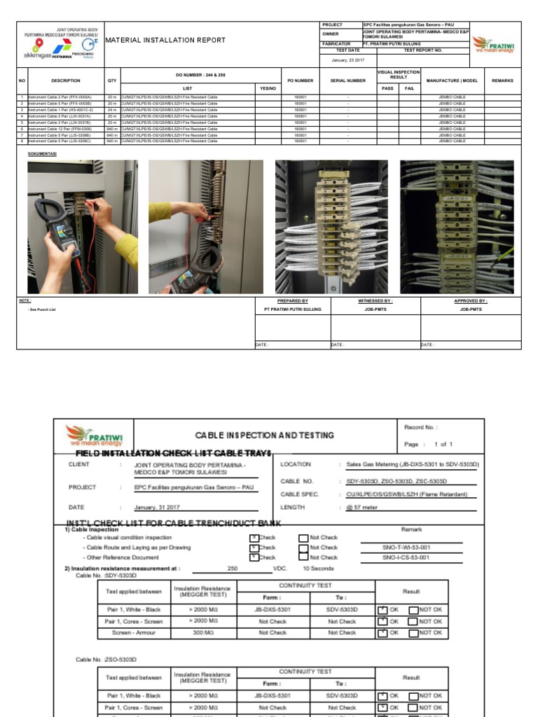 Continuity Test For Use | PDF | Duct (Flow) | Insulator (Electricity)