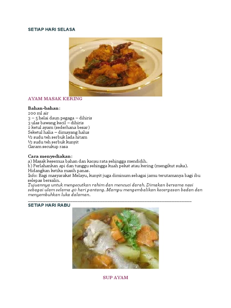 Resepi Pantang | PDF