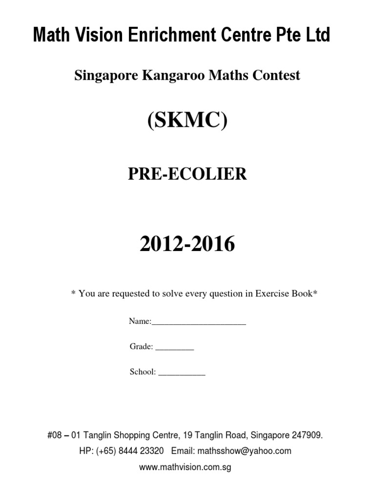 Pre Ecolier SMKC | PDF