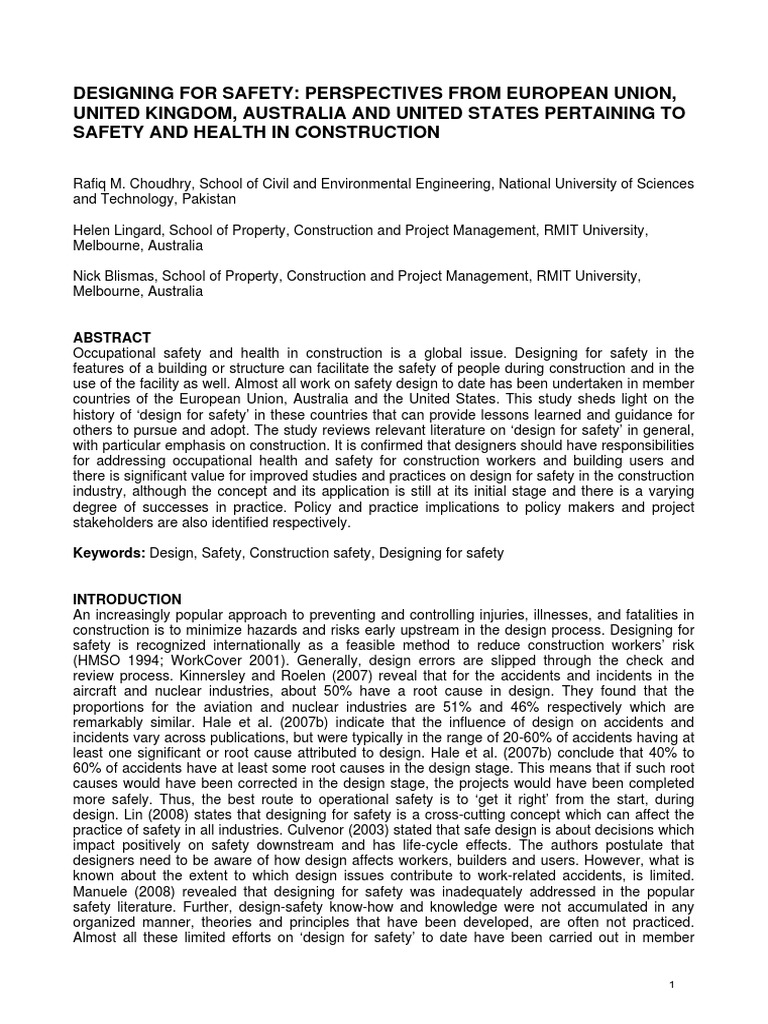 Designing For Safety PDF | PDF | Occupational Safety And Health | Safety