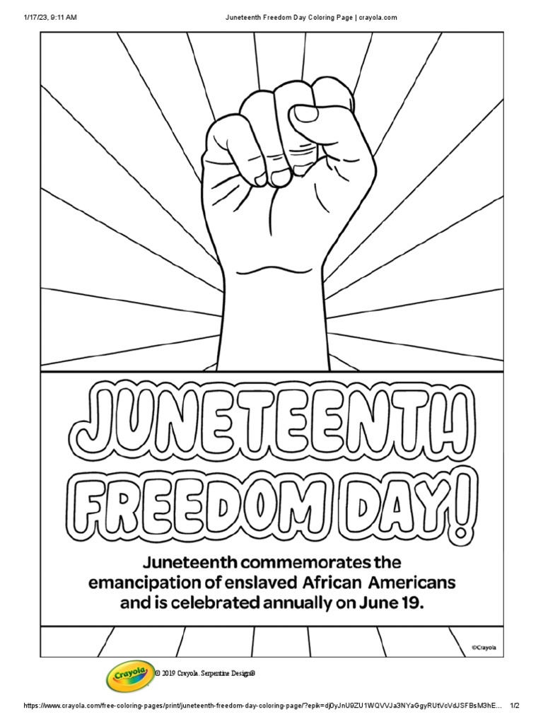 Juneteenth Freedom Day Coloring Page | PDF
