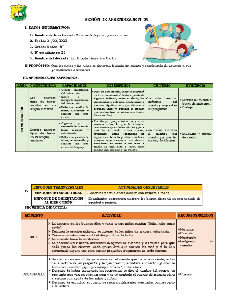 Sesión de Aprendizaje N°09 | PDF | Ciencia cognitiva | Cognición
