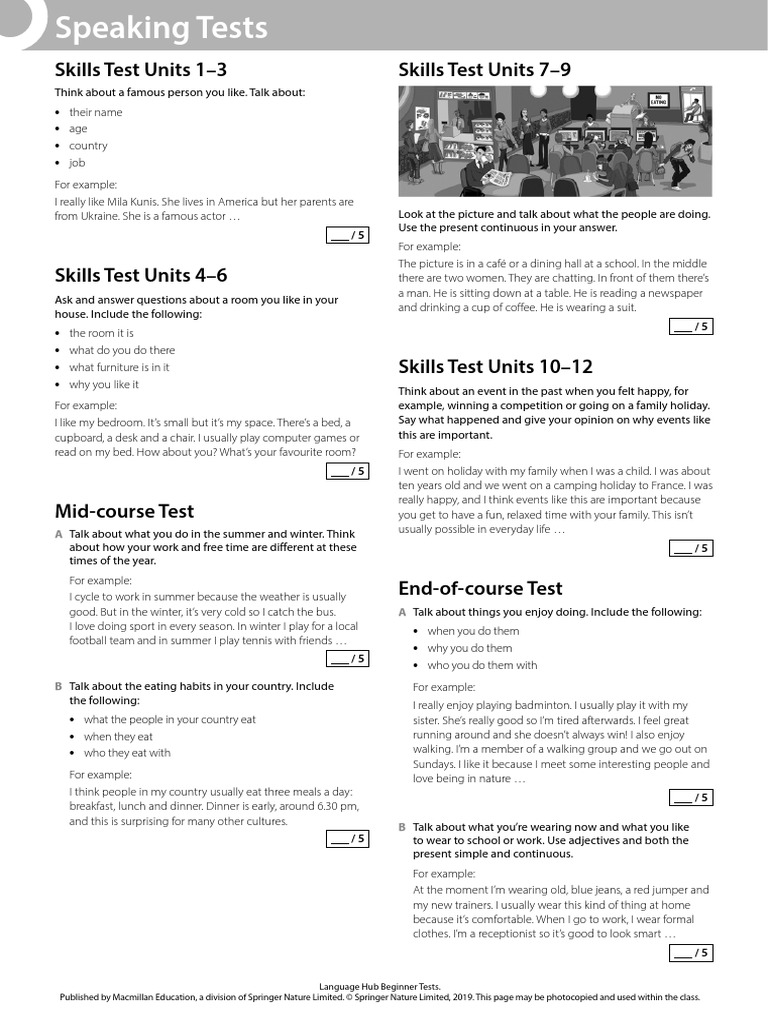 Skills Test Units 1-3 Skills Test Units 7-9 | Download Free PDF ...
