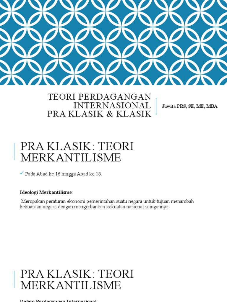 Teori Pra Klasik & Klasik | PDF
