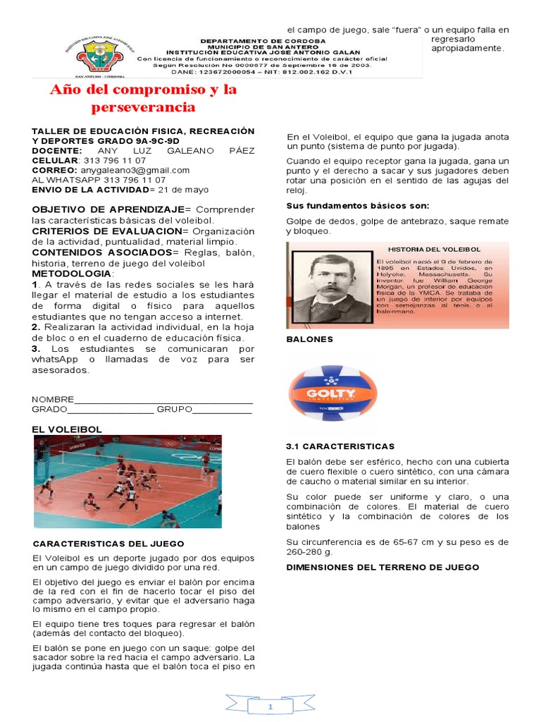 Educación Física 9 5 Pdf Vóleibol Deportes