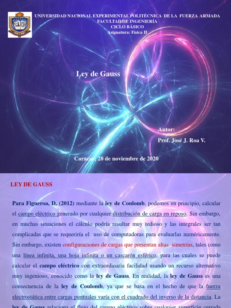 Ley de Gauss | PDF | Campo eléctrico | Electricidad