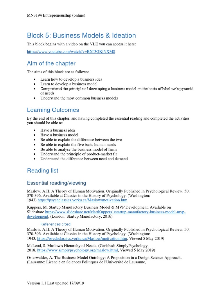 Business Models & Ideation | PDF | Private Sector | Business Economics