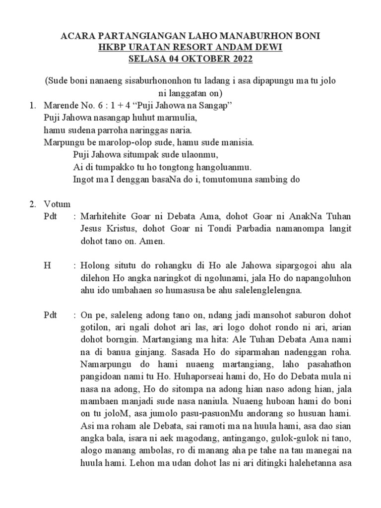 Partangaiang Manabur Boni Uratan | PDF