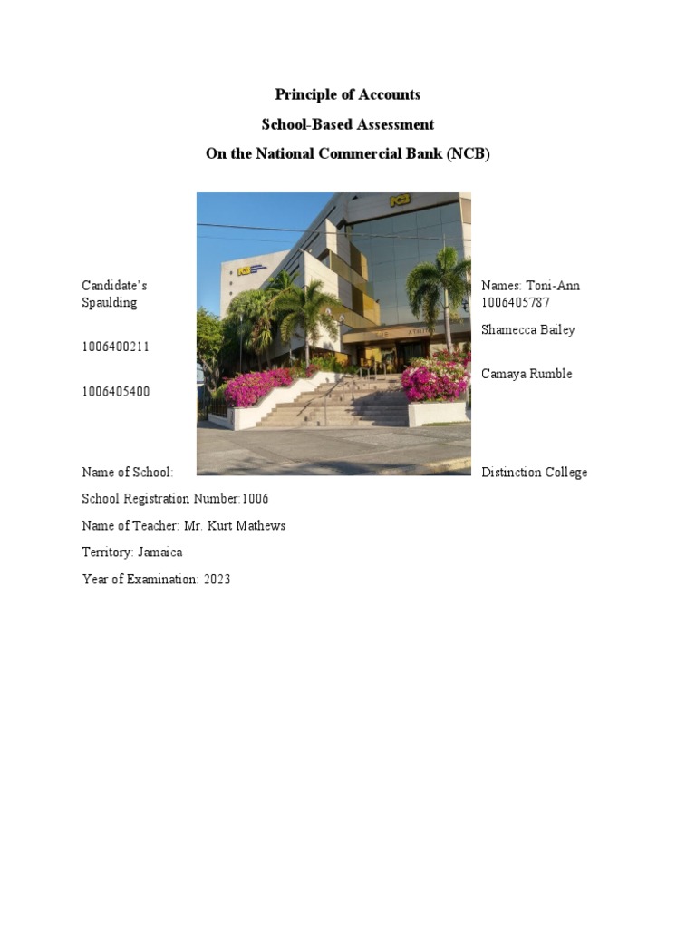 Principle of Account SbA 2023 | PDF | Banks | Financial Services