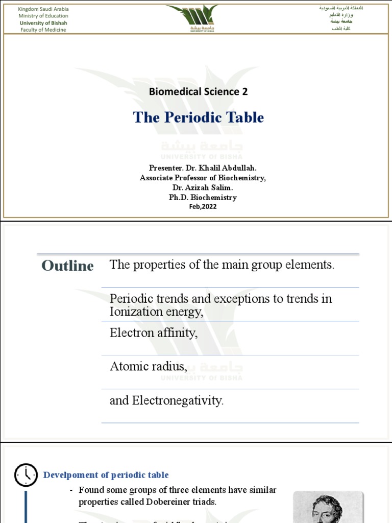 Lecture 5the Periodic Table PDF | PDF | Ion | Chemical Bond