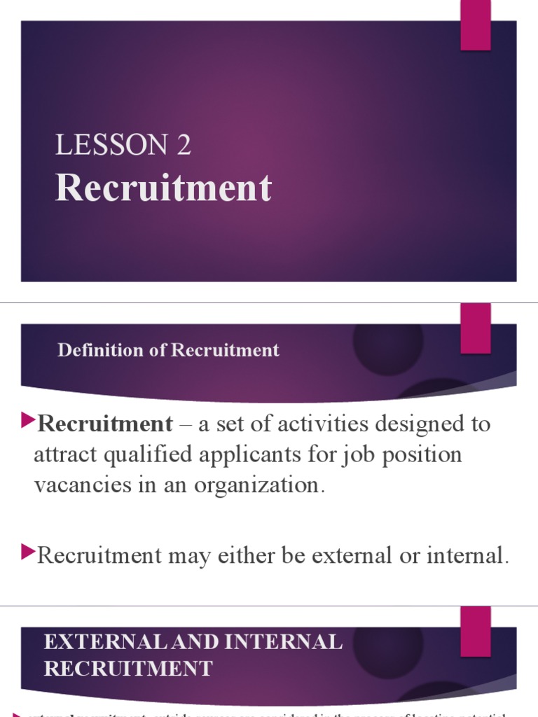 Lesson 2 Recruiting | PDF | Recruitment | Business