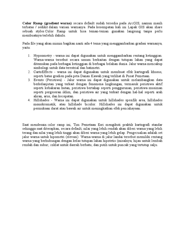 Color Ramp ArcGIS untuk Kartografi | PDF | Kajian Bahasa Asing | Metode ...