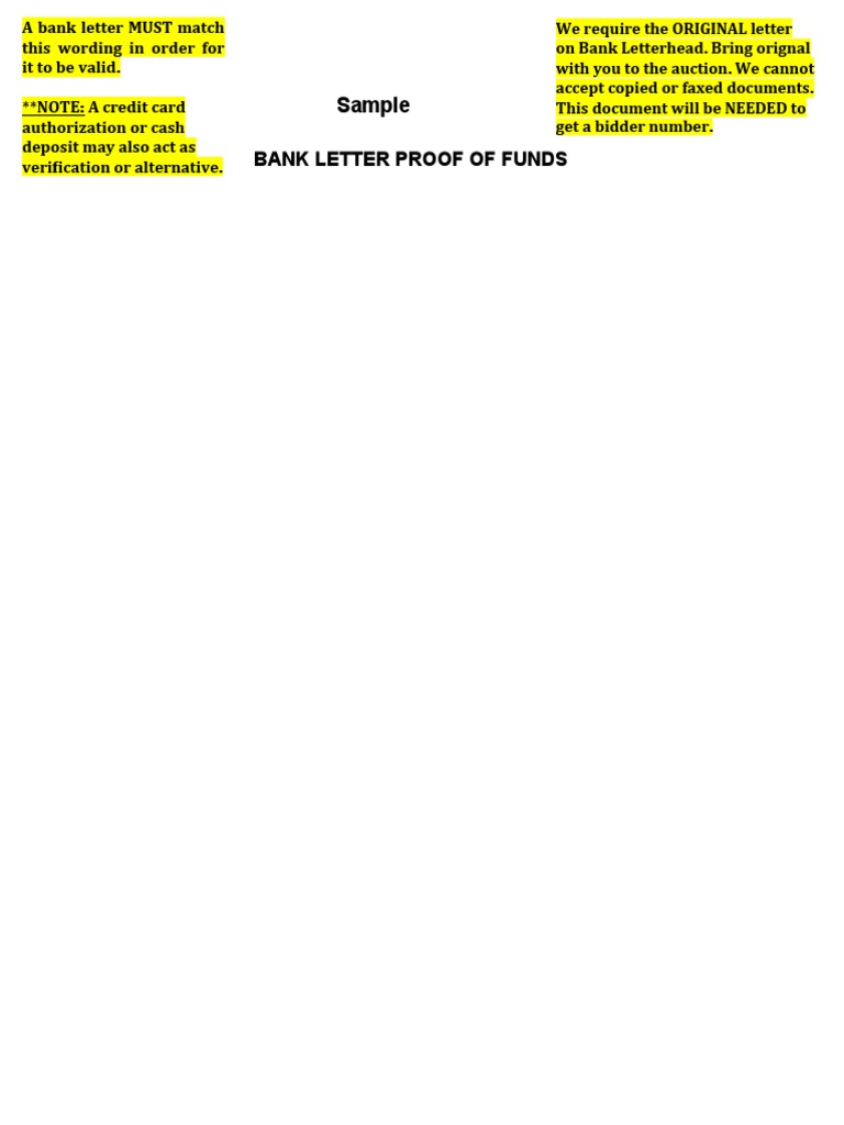 Proof of Funds Letter Template 07 | PDF | Business | Finance & Money ...